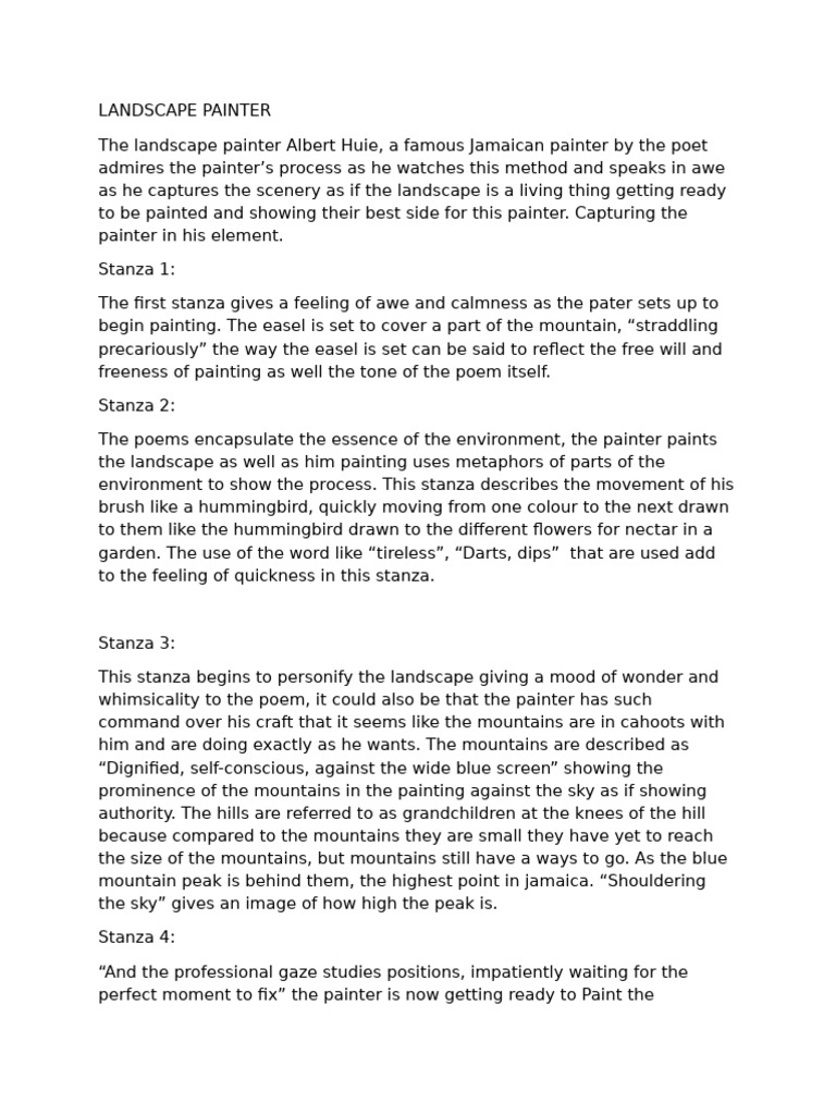 Landscape Painter | PDF | Poetry | Love