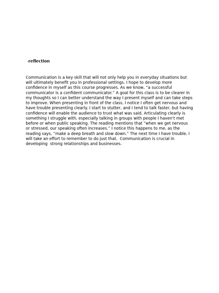 A Written Reflection | PDF