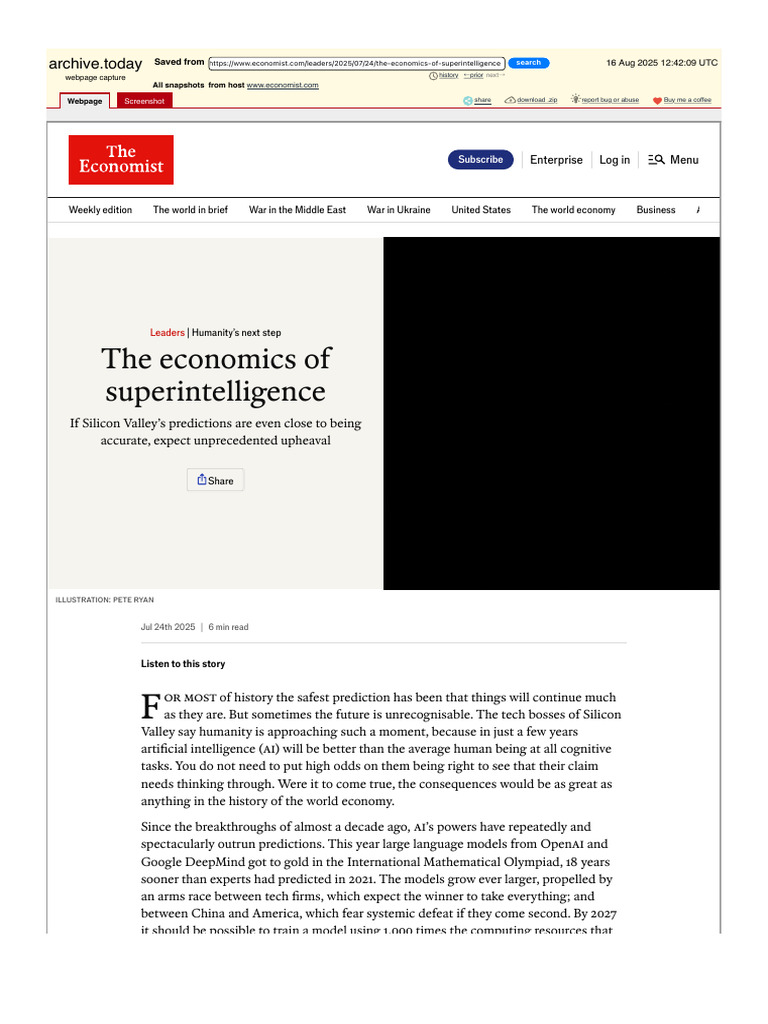 Economics of Superintelligence Explained | PDF | Artificial ...