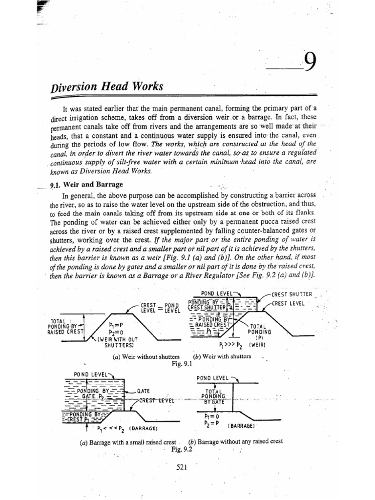 Chap 9 Weirs & Barrages | PDF