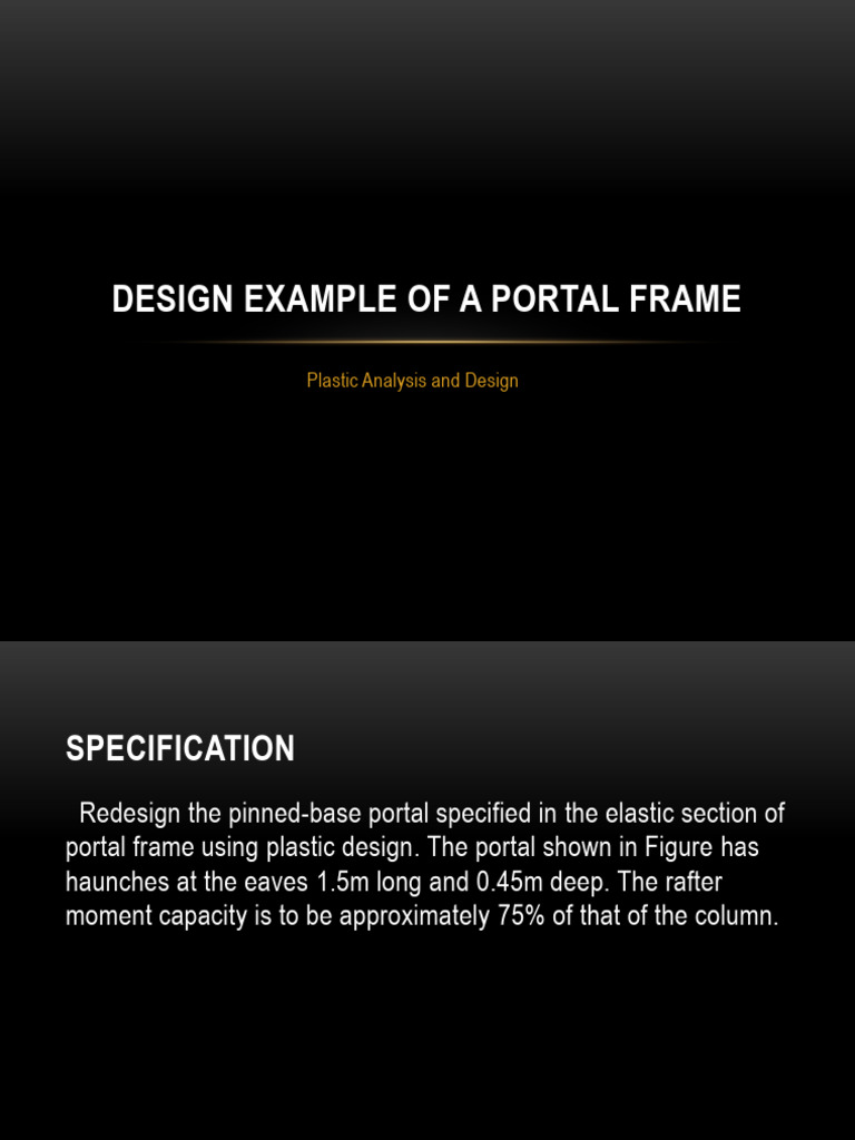 Plastic Design Example of a Portal Frame - Copy | PDF | Earthquake ...
