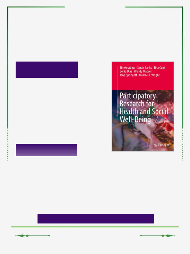 Participatory Research for Health and Social Well Being Tineke Abma eBook deluxe digital version ...