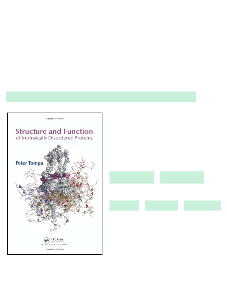 (Ebook) Structure and Function of Intrinsically Disordered Proteins by ...