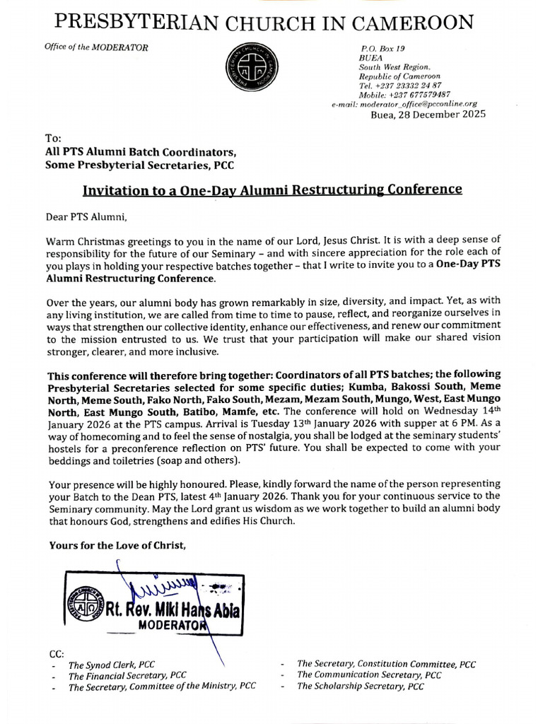 Invitation to a One-day Alumni Restructuring Conference | PDF