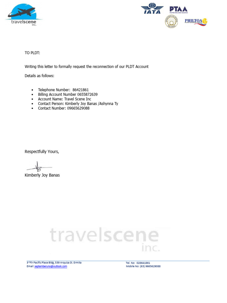 Letter Request PLDT | PDF