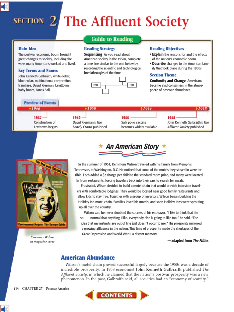 CH 27 Sect 2 Affluent Society | PDF | Suburb | Poliomyelitis