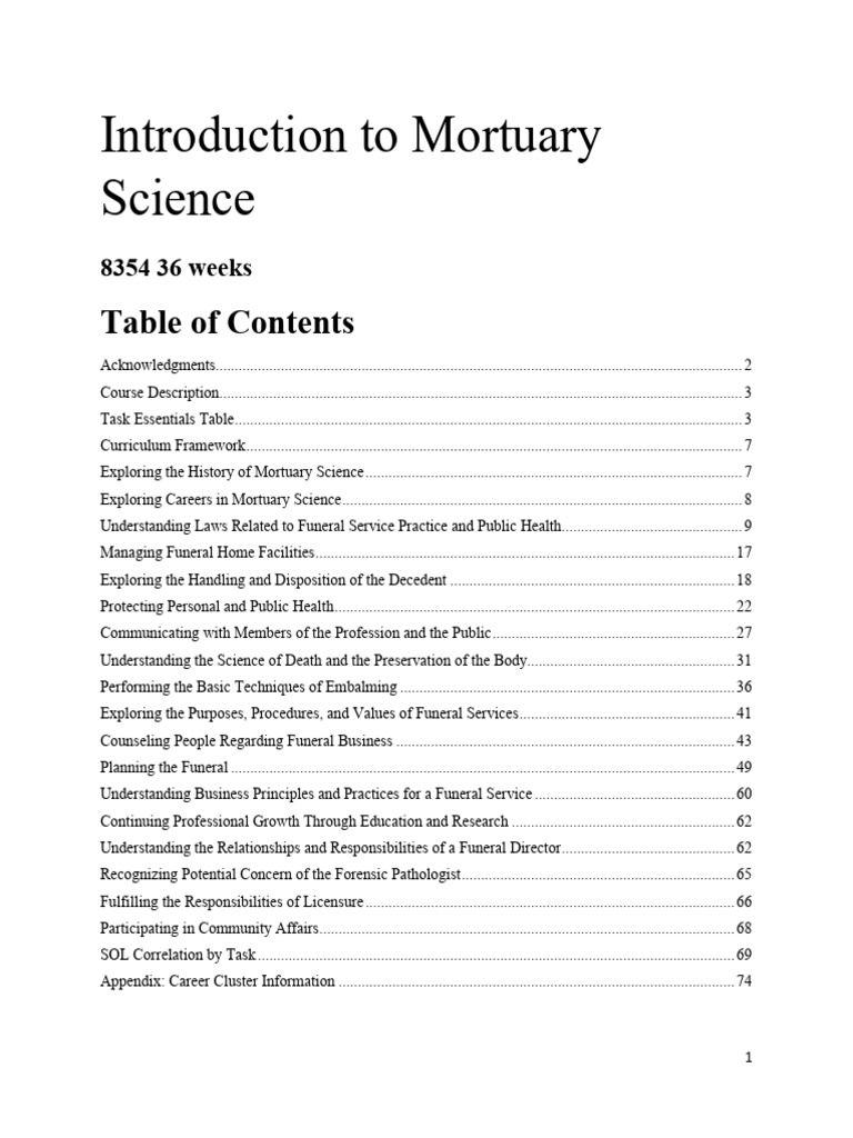 Introduction to Mortuary Science Course | PDF | Funeral | Burial