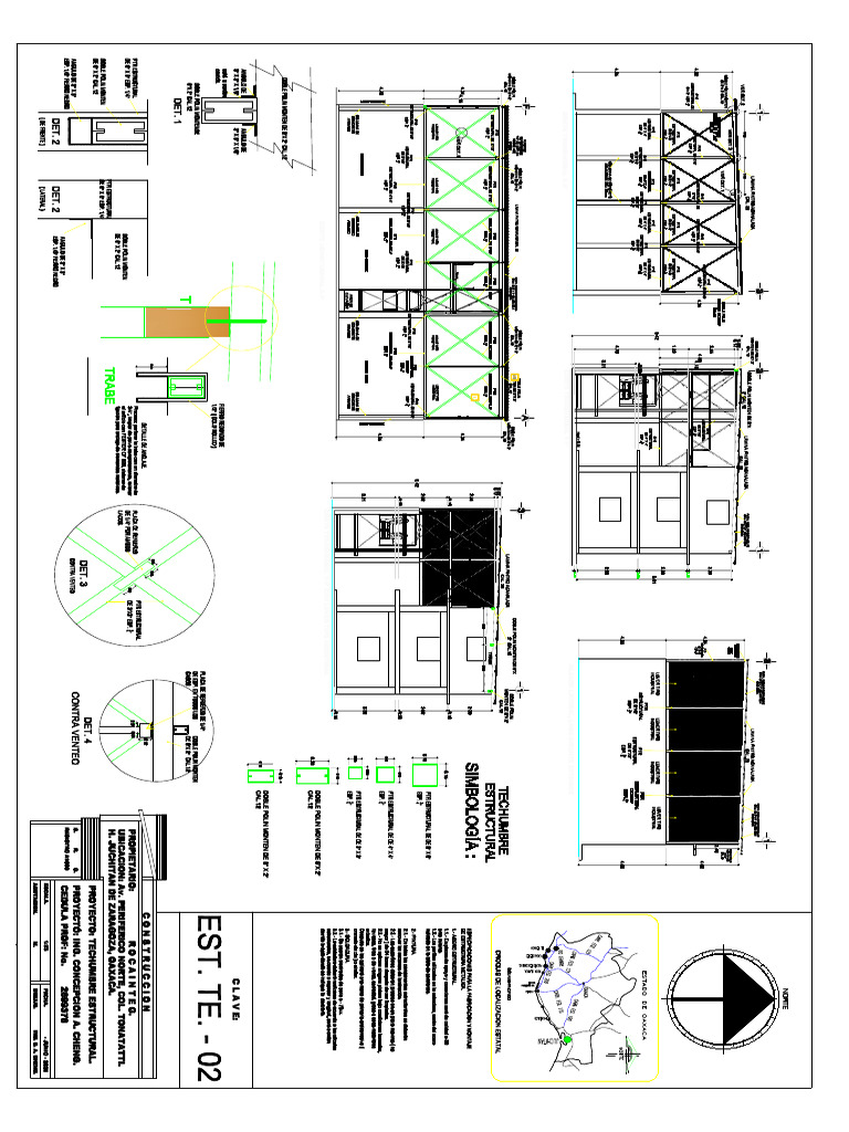 Plano Estructural 2 Techumbre. - Model | PDF
