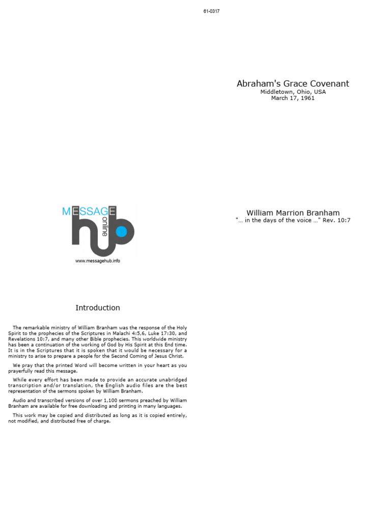 Abraham's Grace Covenant Sermon | PDF | Abraham | Jesus