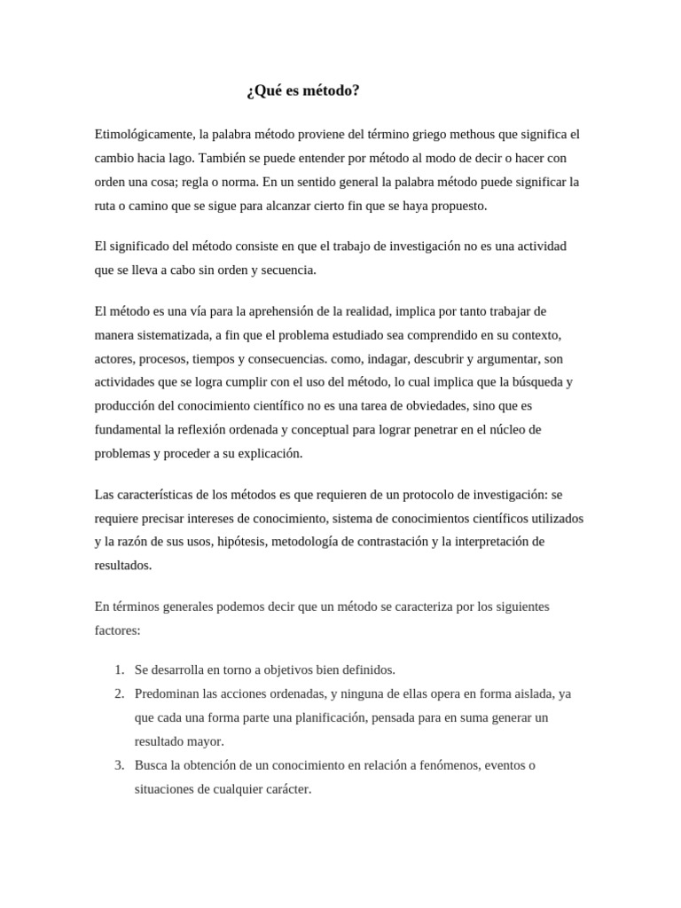 Definición y Tipos de Métodos de Investigación | PDF | Método ...
