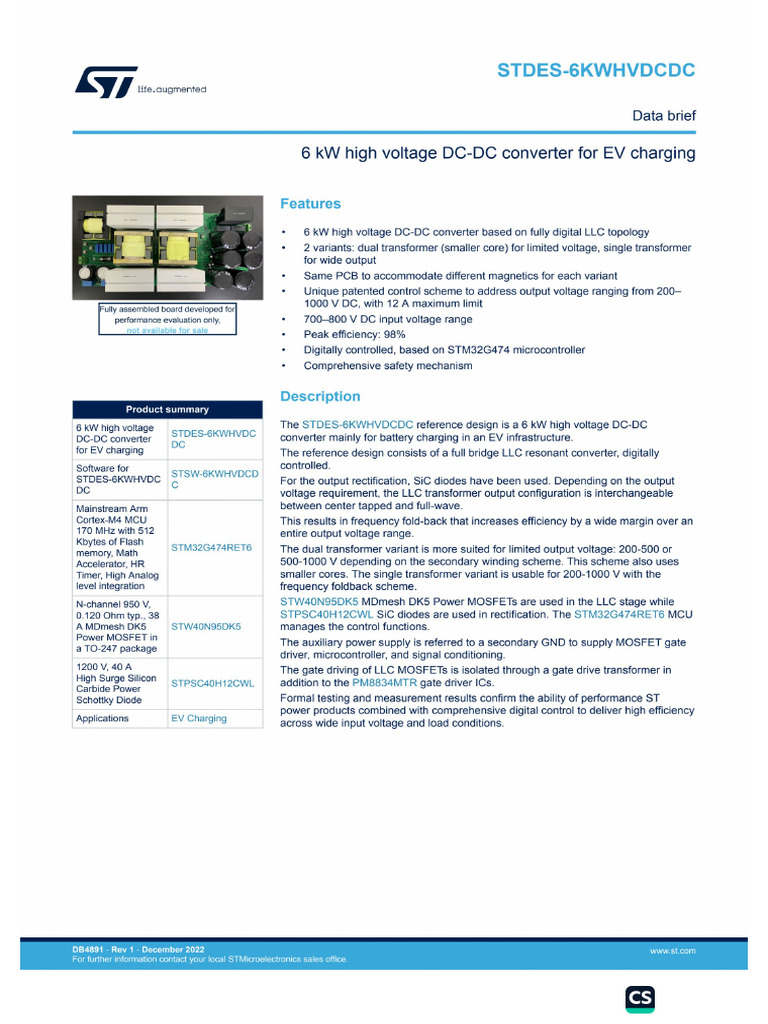 6 KW High Voltage DC-DC Converter for EV Charging(1) | PDF