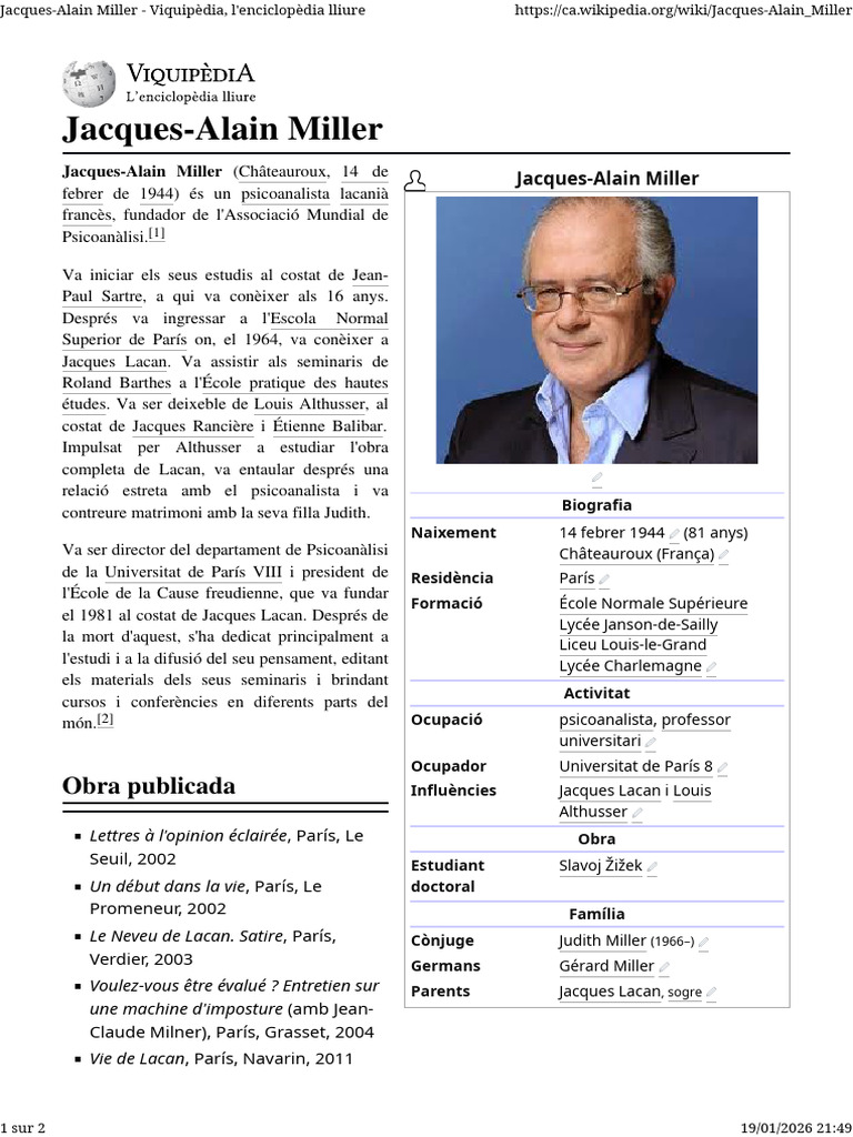 Jacques-Alain Miller - Wikipédia - CA | PDF