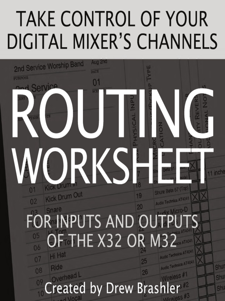 X32 Routing Worksheet | PDF | Recording | Sound Production Technology