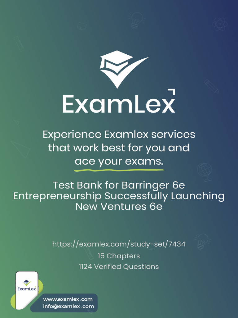 Test Bank for Barringer 6e Entrepreneurship Successfully Launching New ...