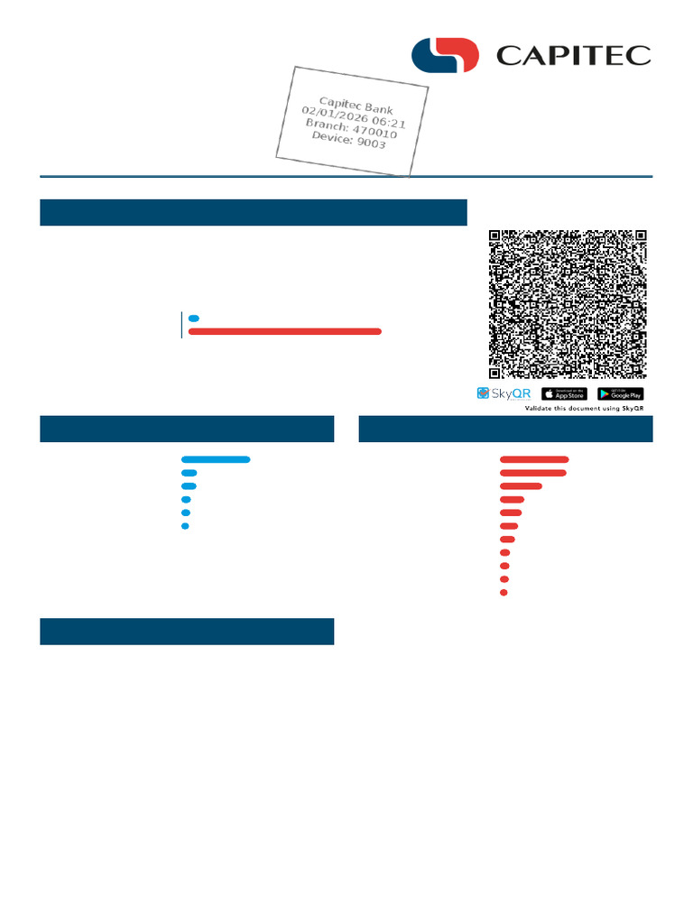 Capitec Bank Account Statement Summary | PDF | Debit Card | Payments