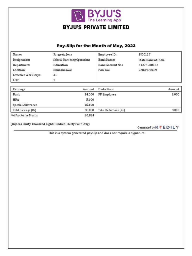 Salary Slip - May_2023 | PDF