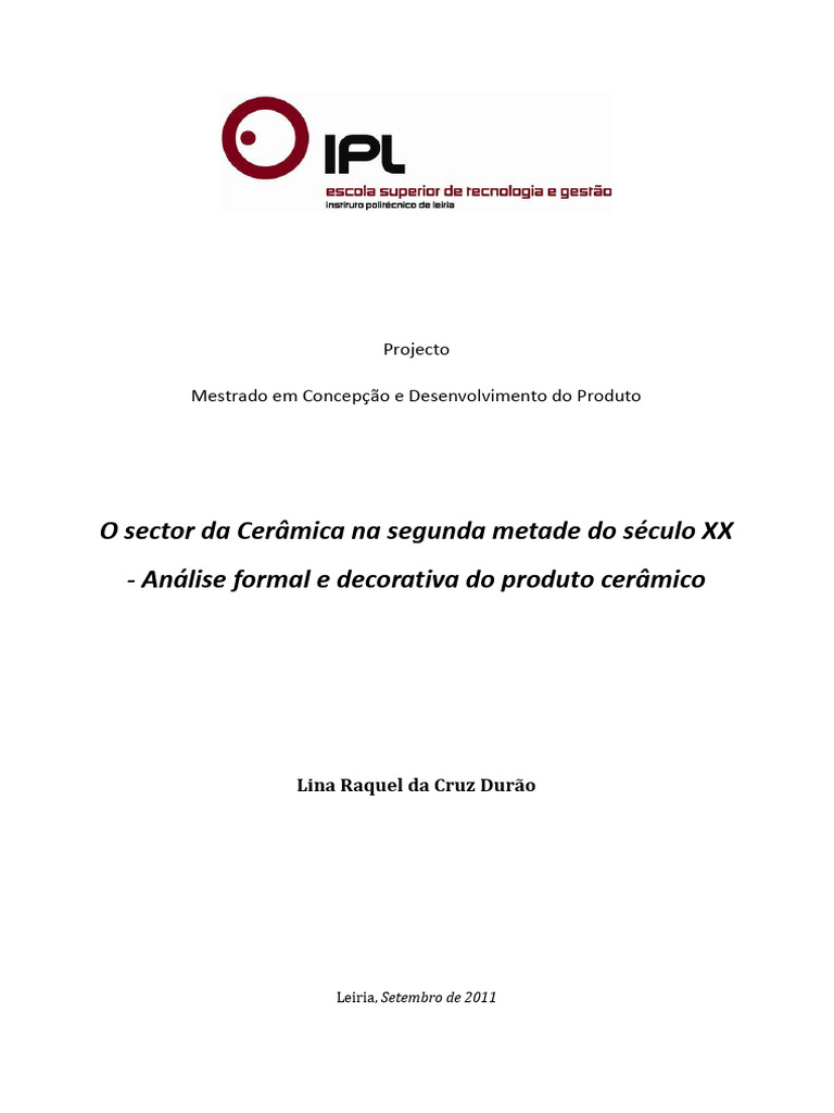O Sector Da Cerâmica Na Segunda Metade Do Século XX | PDF | Portugal ...