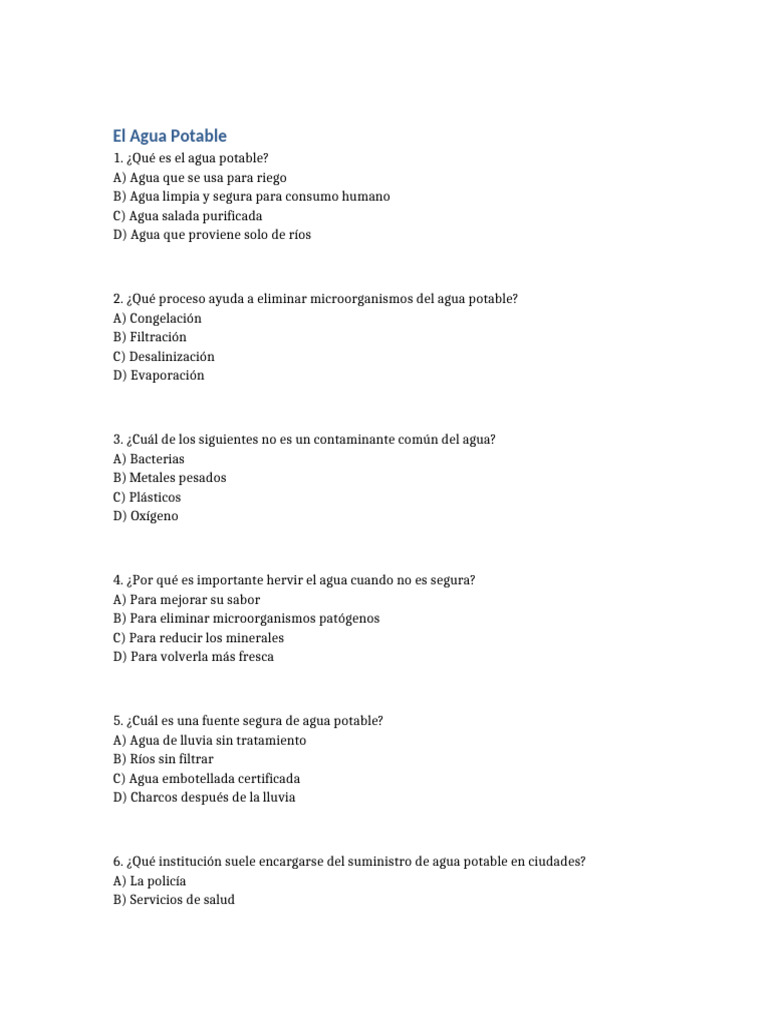 Agua Potable Completo[1] | PDF | Agua | Agua potable