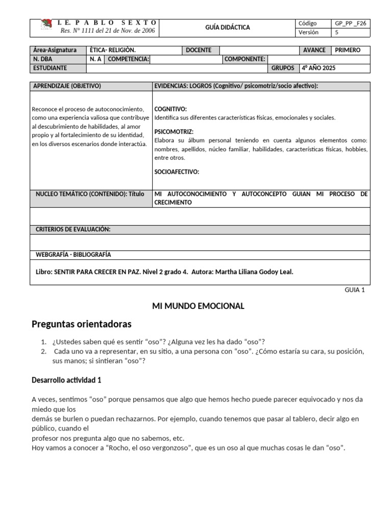 Autoconocimiento y Crecimiento Personal | PDF | Las emociones | Oración