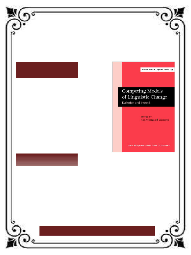 Competing Models of Linguistic Change Evolution and Beyond 1st Edition ...