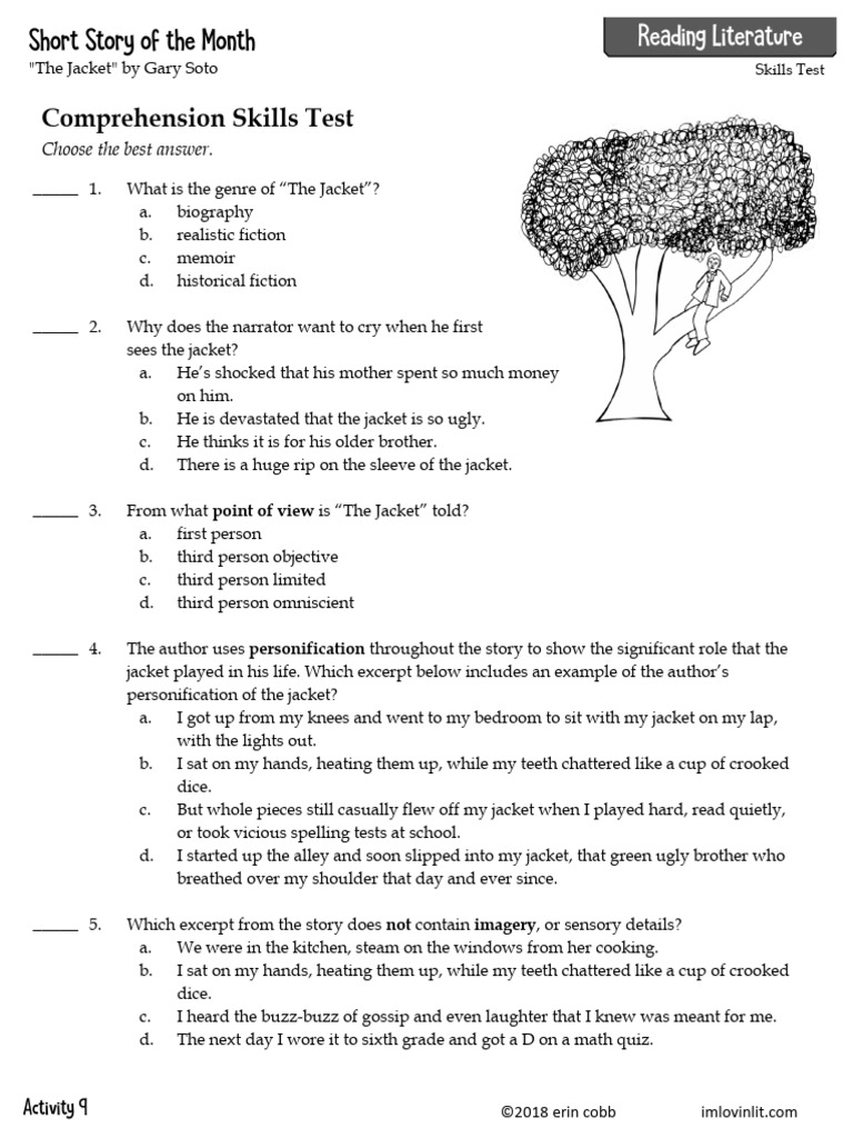 "The Jacket" by Gary Soto: Skills Test | PDF