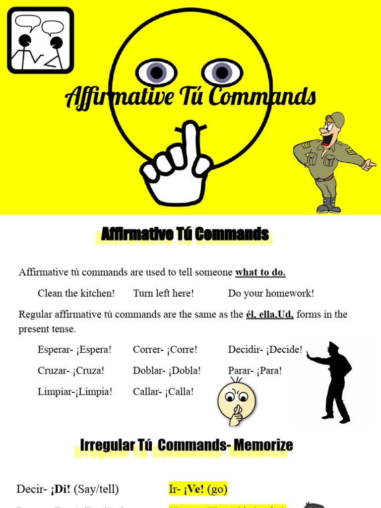 Affirmative Tú Commands Notes.pptx | PDF