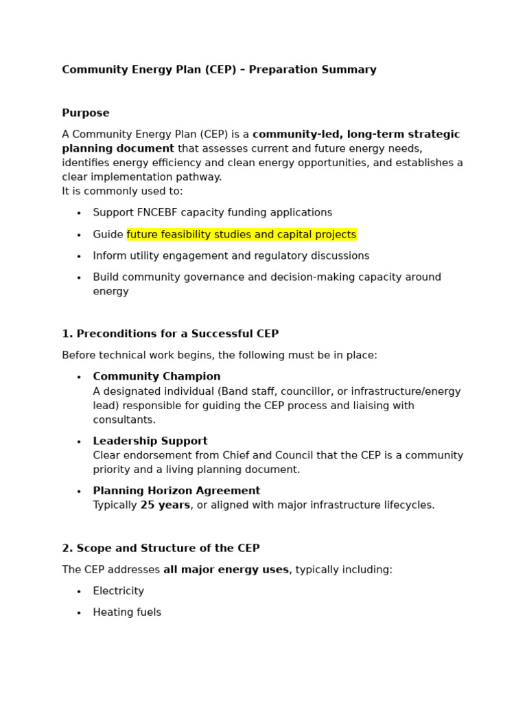 Community Energy Plan - FNCBCF | PDF | Efficient Energy Use | Renewable ...