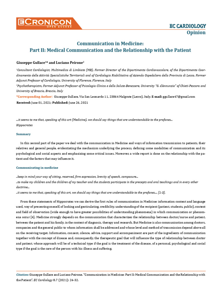 Effective Medical Communication Strategies | PDF | Physician | Medicine