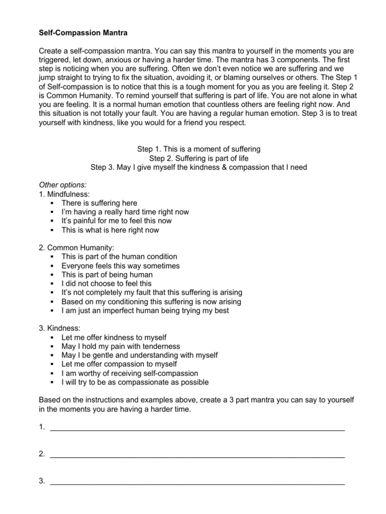 Create Your Self-Compassion Mantra | PDF