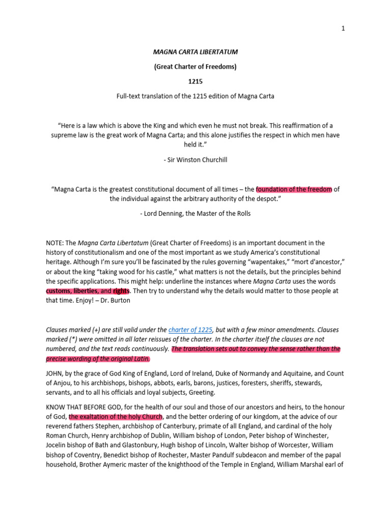 Magna Carta Reading | PDF | Magna Carta | Debt