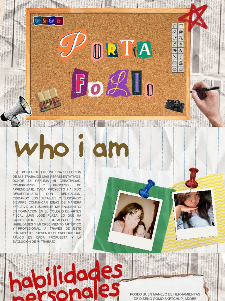 Brown Red Scrapbook Portfolio Presentation | PDF | Diseño | Diseño gráfico