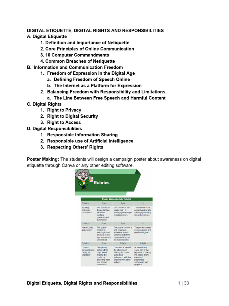 Digital Etiquette and Online Responsibilities | PDF | Freedom Of Speech ...