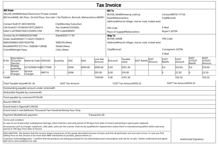 Warranty and Invoice Terms Overview | PDF | Invoice | Taxes