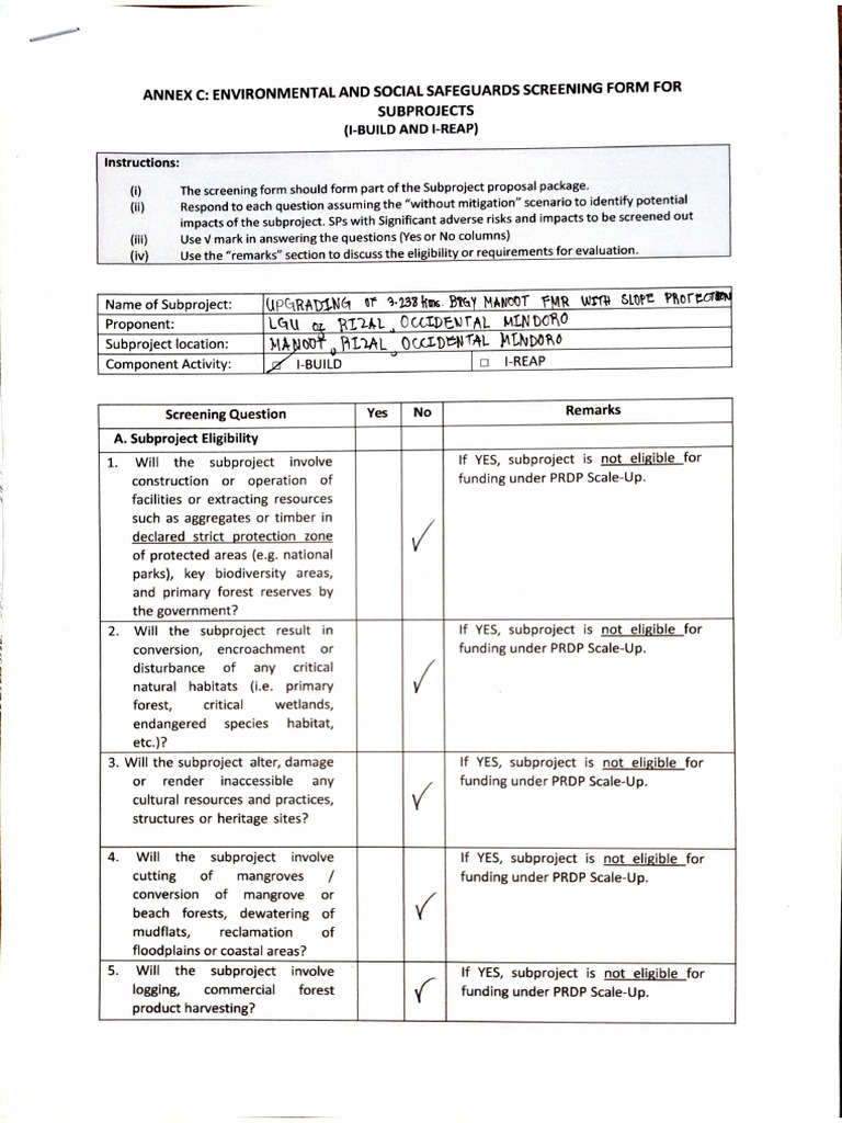 Ses Screening Form | PDF