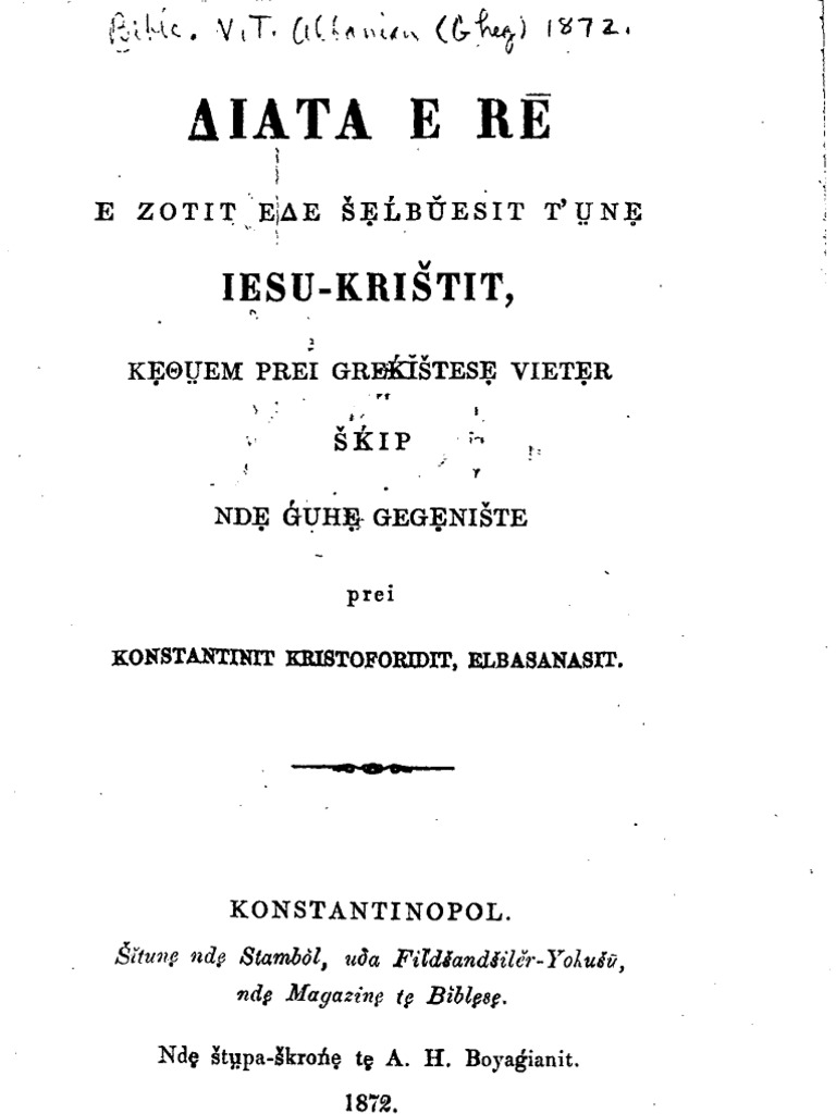 Dhiata e Re - Konstandin Kristoforidhi (Konstantinit Kristoforidit ...