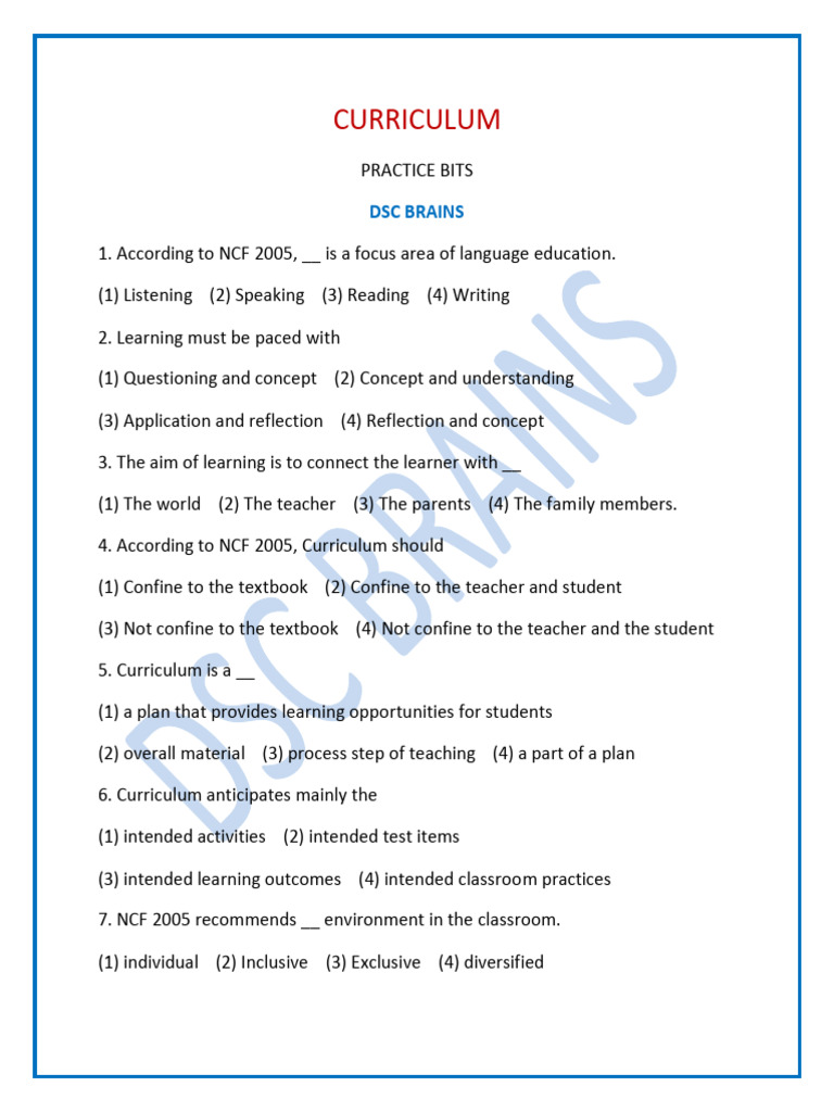 NCF 2005 Curriculum and Textbook Insights | PDF | Curriculum | Teachers