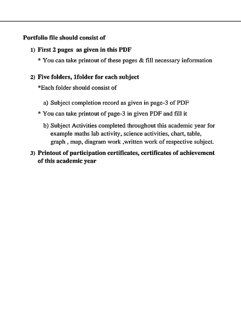 Portfolio for Grade IX n X | PDF