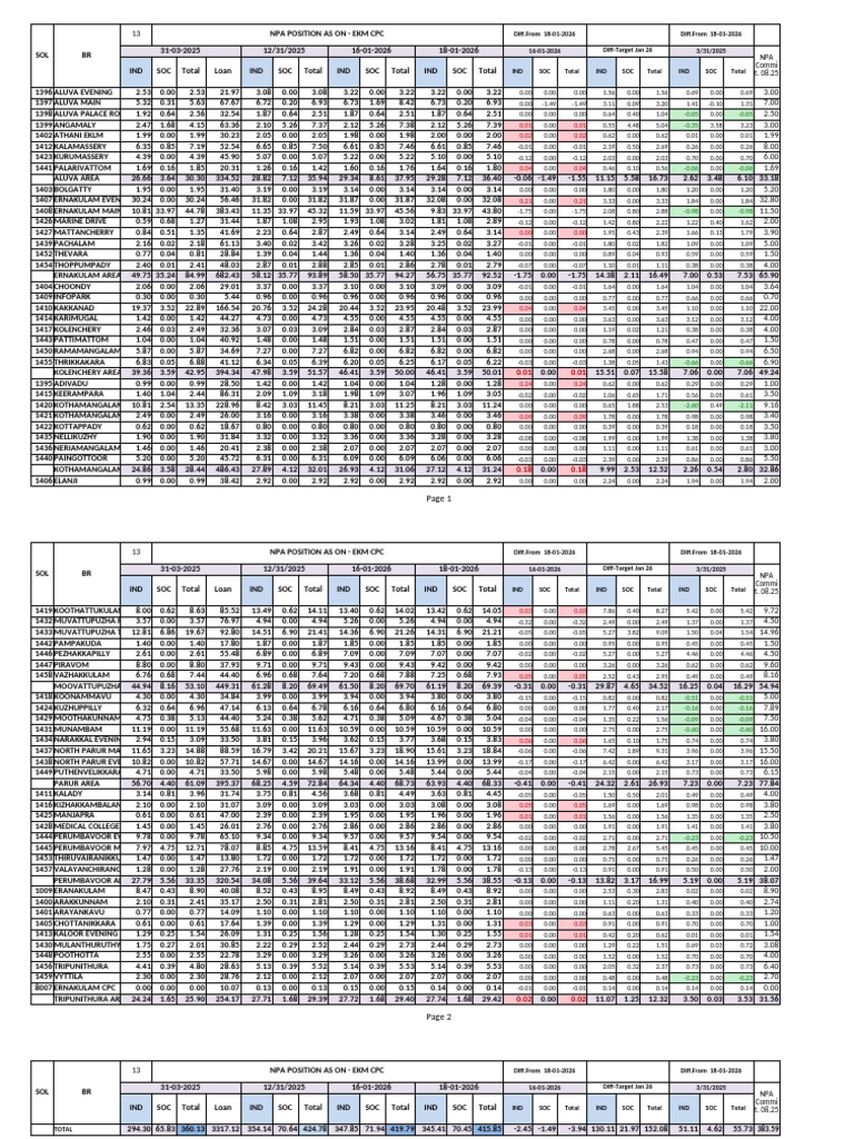 Npa To BR 18-01-2026 | PDF