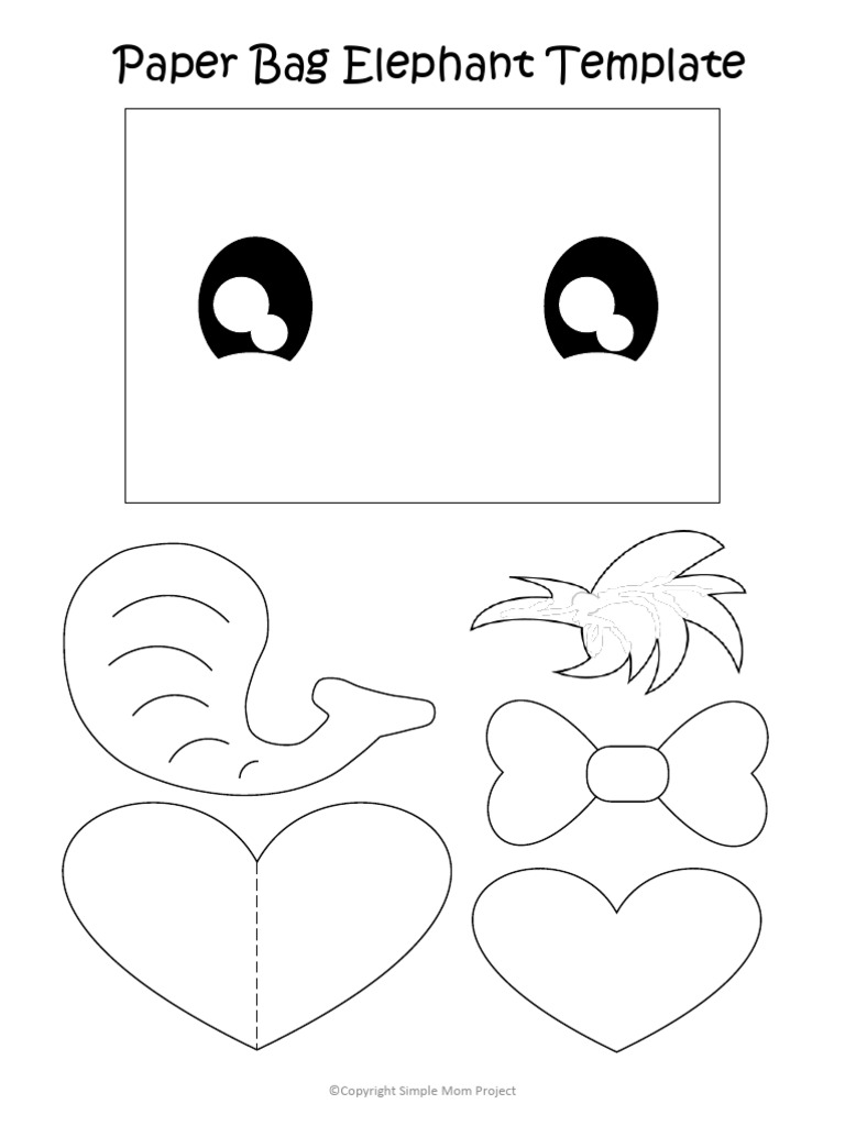 Printable Elephant Paper Craft Template
