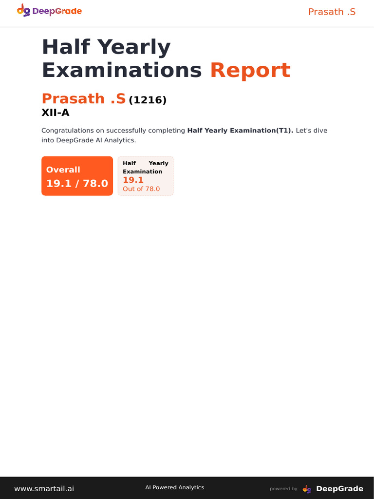 Half Yearly Exam Performance Report | PDF | Sql | Integral