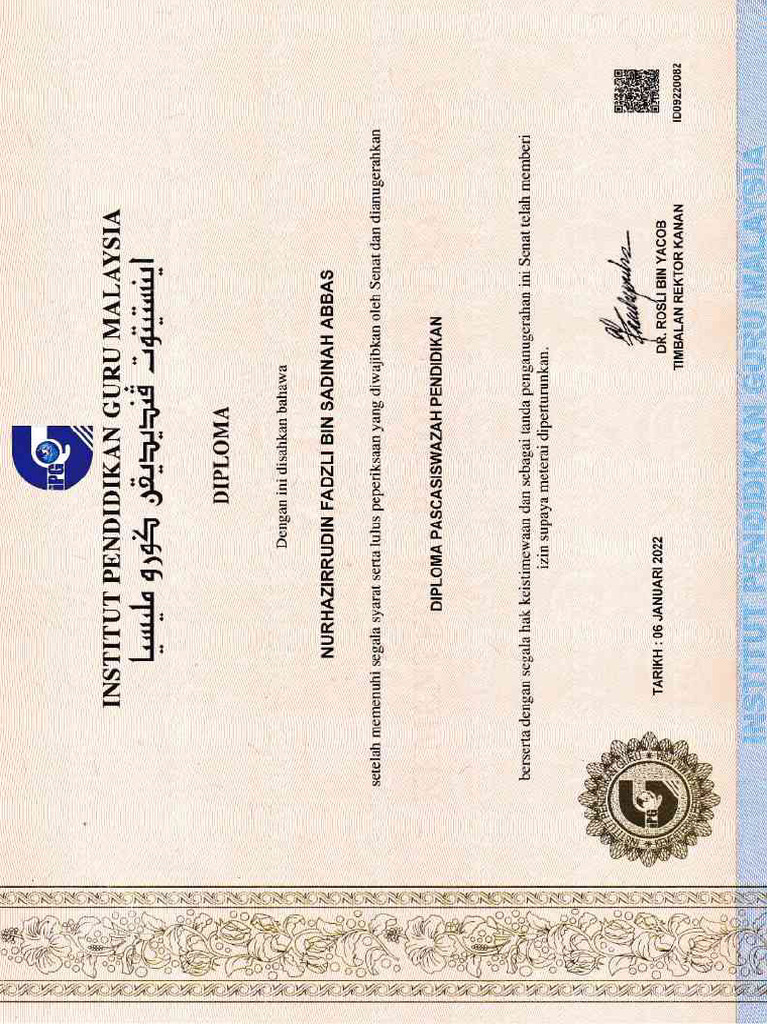 Sijil Diploma Pascasiswazah Pendidikan | PDF