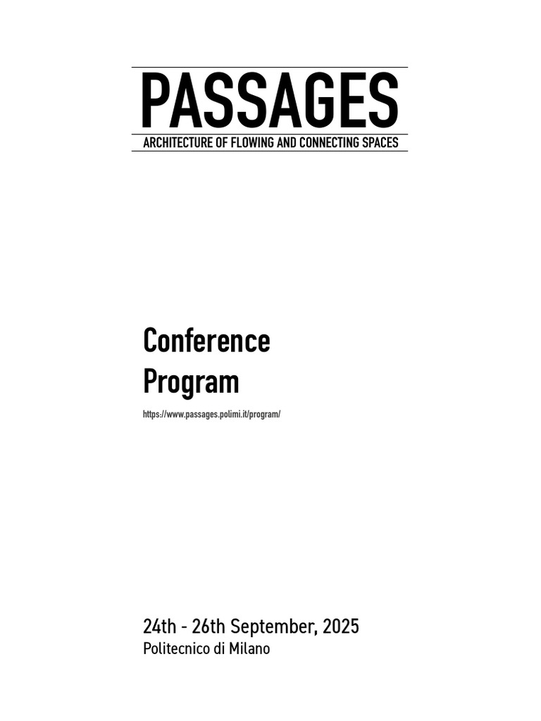 Passages Conference 2025 Program | PDF | Environmental Design