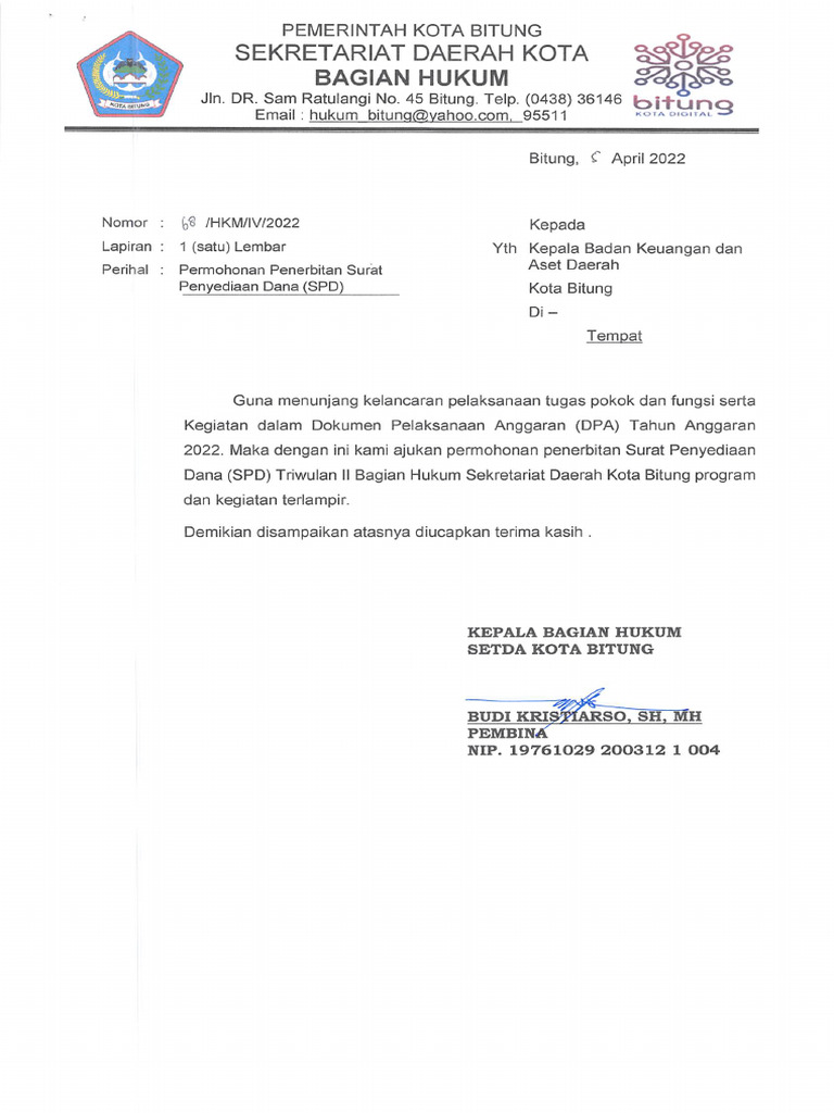 Permohonan Penerbitan SPD | PDF