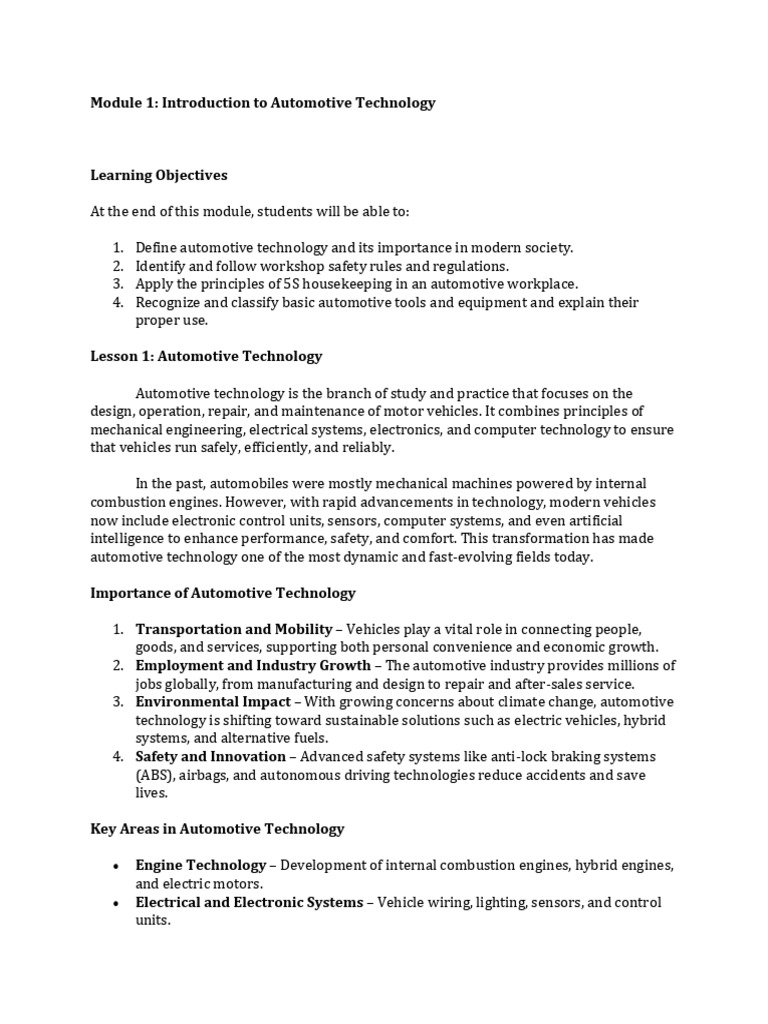 Introduction to Automotive Technology | PDF | Screw | Nut (Hardware)