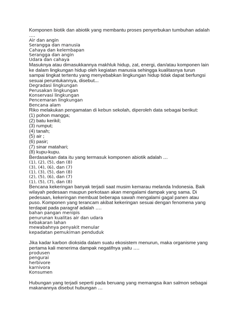 Komponen biotik dan abiotik yang membantu proses penyerbukan tumbuhan ...