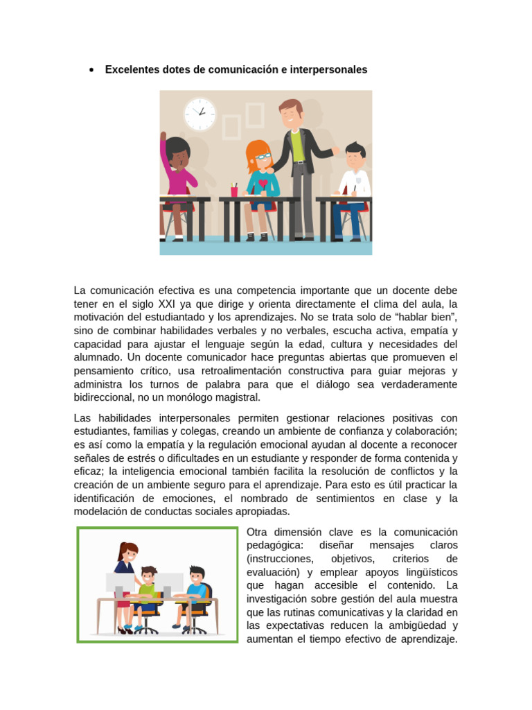 Excelentes dotes de comunicación e interpersonales | PDF | Enseñando ...