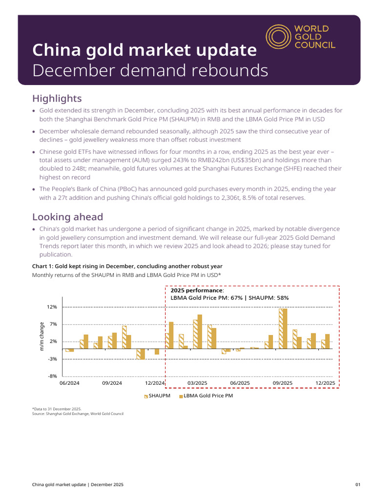 China Monthly Update Dec 20260115l | PDF | Futures Contract | Gold As ...