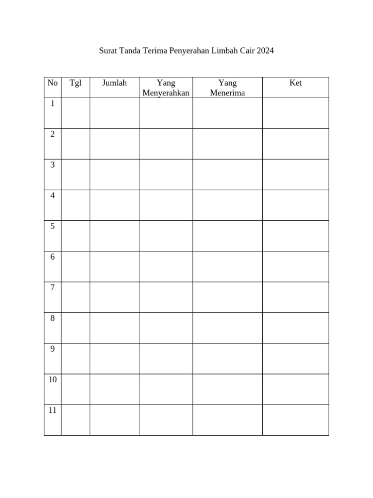 Surat Tanda Terima Penyerahan Upt | PDF