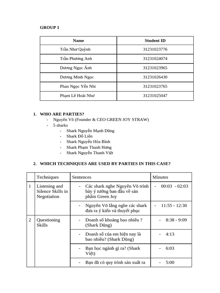 GROUP 1 - Shark Tank Case Study | PDF