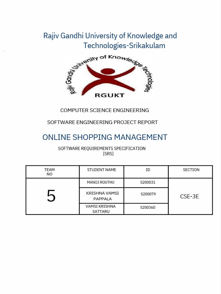 Online Shopping Management SRS Report | PDF